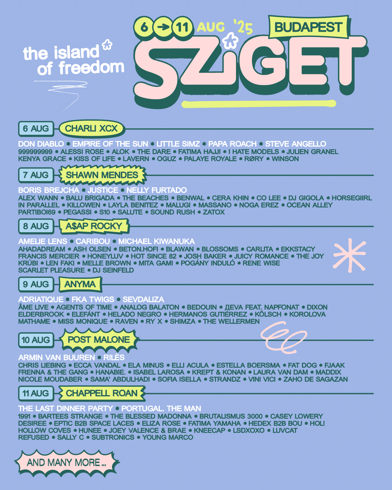 Sziget Festival 2025, annunciata la line up completa - Billboard Italia